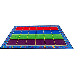 KidCarpet.com ABC Rainbow Seating Classroom Rug with 24 Seats, 7'6" x 12' Rectangle