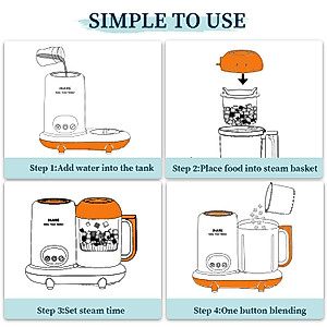 6 in 1 IKARE Baby Food Maker, Infant Feeding Blender Puree Processor Grinder Steamer