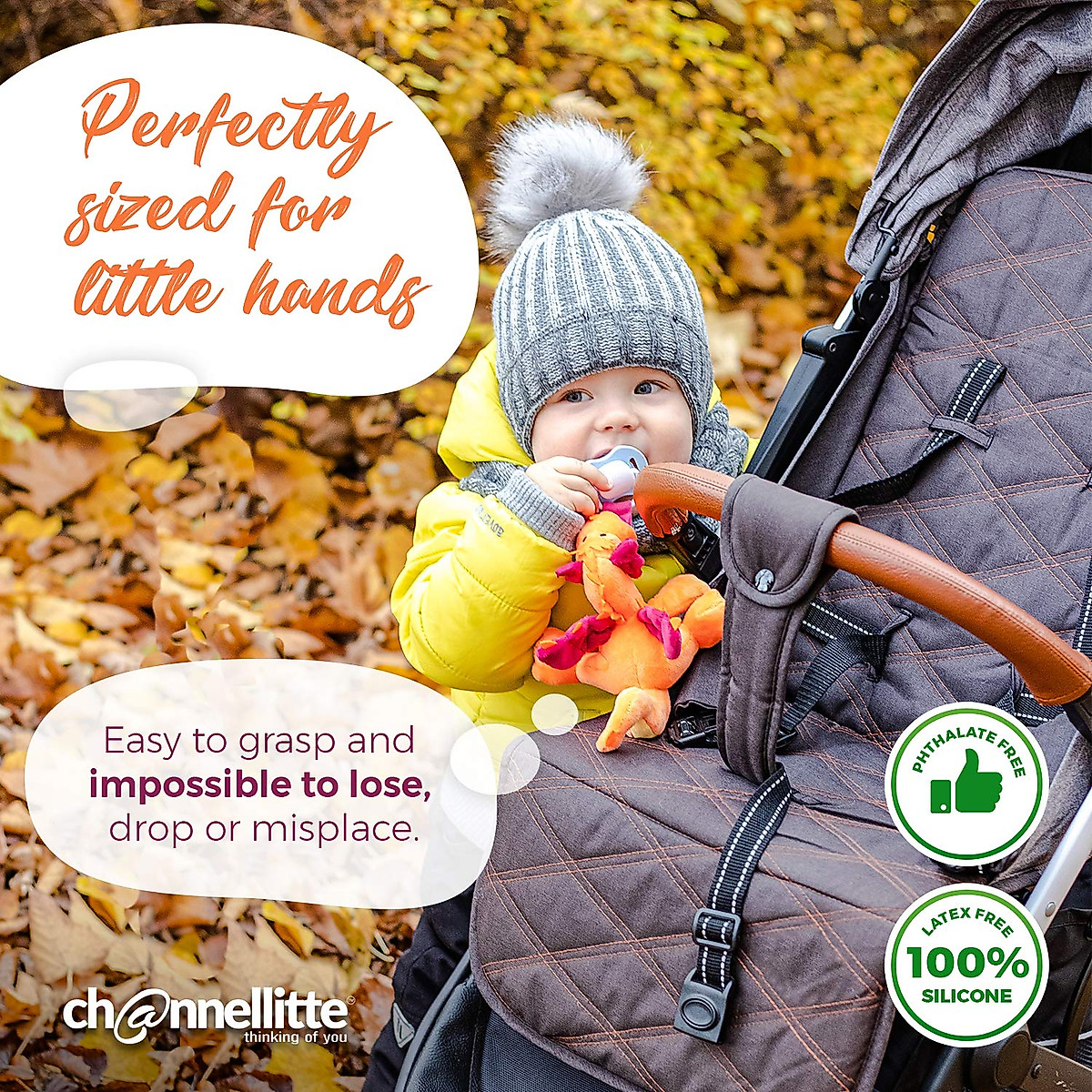 Baby Pacifier Holder Stuffed Animal with Detachable Binky – Fits All Baby Pacifiers with Ring for 0-6 Months & Up – Easy-To-Find Stuffed Animal Pacifier – Soft Dragon Pacifier Stuffed Animal Plush Toy