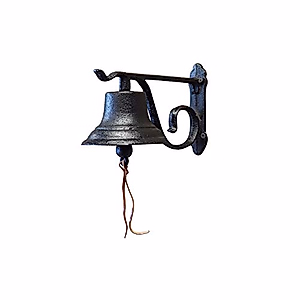 NACH JS-90-091 Classic Fine Cast Iron Rustic Hanging Doorbell, 8.5 x 5 x 6.5 Inches, Small, Black