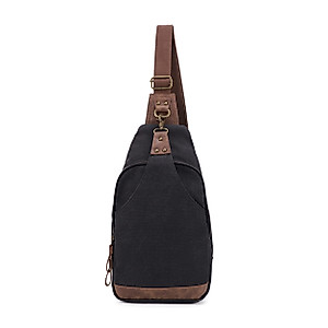 Glacier Canvas Concealed Carry Sling Bag Crossbody Backpack Purse for Men Women_Black