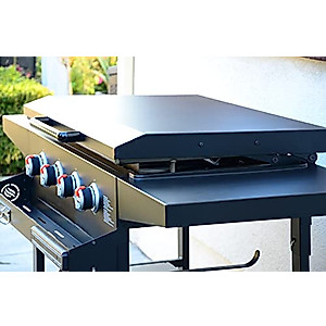 Jforest Blackstone Push-Pull Griddle Cover Lid with Bakelite Handle, Powder Coated Steel, Blackstone Griddle Cover, Matte Black (36 inch (Model #1984 Friendly))