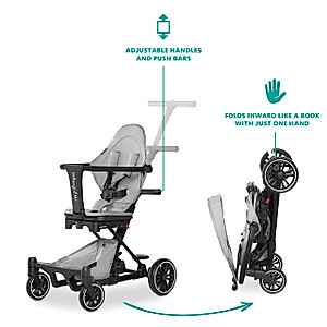 Dream On Me Drift Rider Baby Stroller with Canopy, Lightweight Umbrella Stroller with Compact Fold, Sturdy Design, 360 Degree Angle Rotation Travel Stroller, Gray