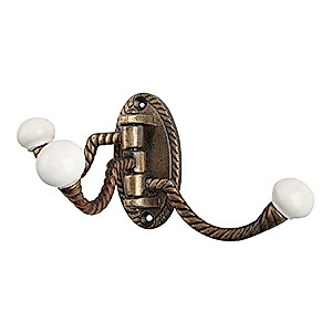 Swivel Wall Hooks- Iron and Ceramic Hooks- Foldable Coat Wall Hook - 3 Prong Wall Hooks- Unique Wall Hooks- Vintage Towel Hooks- Tri Arm Wall Hooks- Tri Antique Coat Hooks