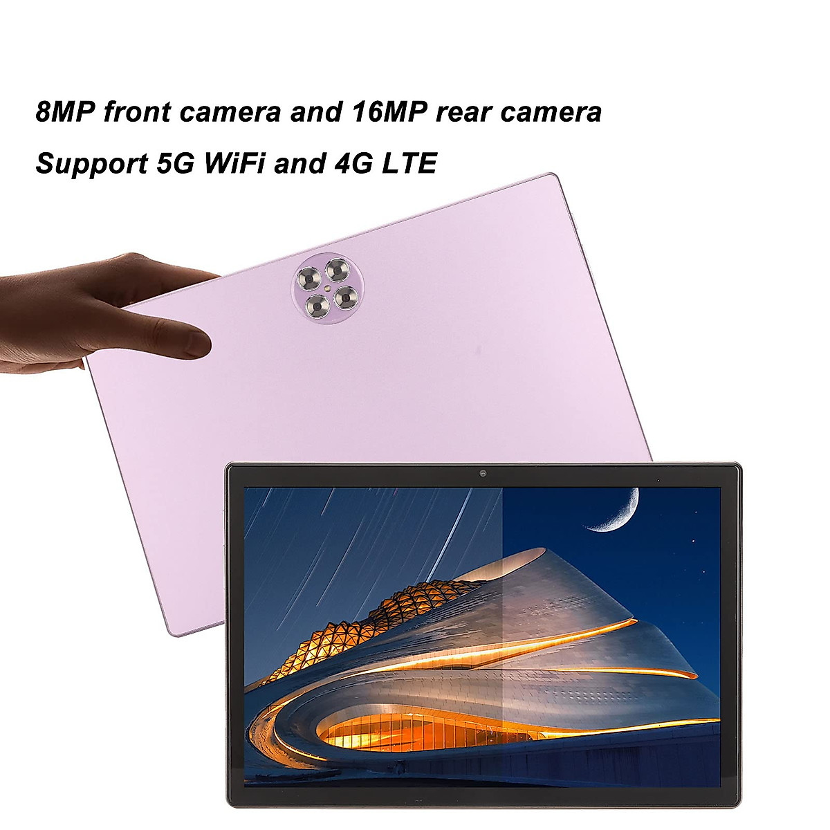 Pomya 10.1 Inch Tablet PC with 5G WiFi Dual Band, 8GB RAM 256GB ROM, 7000mAh Battery, FHD Plus Display, Octa Core Processor, Android 12, 8MP 16MP Camera for Daily Use