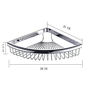 Shower Caddies Corner Shelf for Bathroom Brass Basket Organizers and Storage Shampoo Soap Holder Polished Chrome