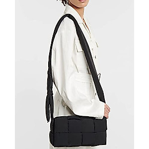 Puffer Woven Bag Women Padded Designer Crossbody Bags Puffer Tote bags Woven Purse Down Shoulder Bags for Women