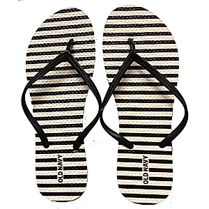 (7, o.n Black Stripe) Old Navy Women Beach Summer Casual Flip Flop Sandals