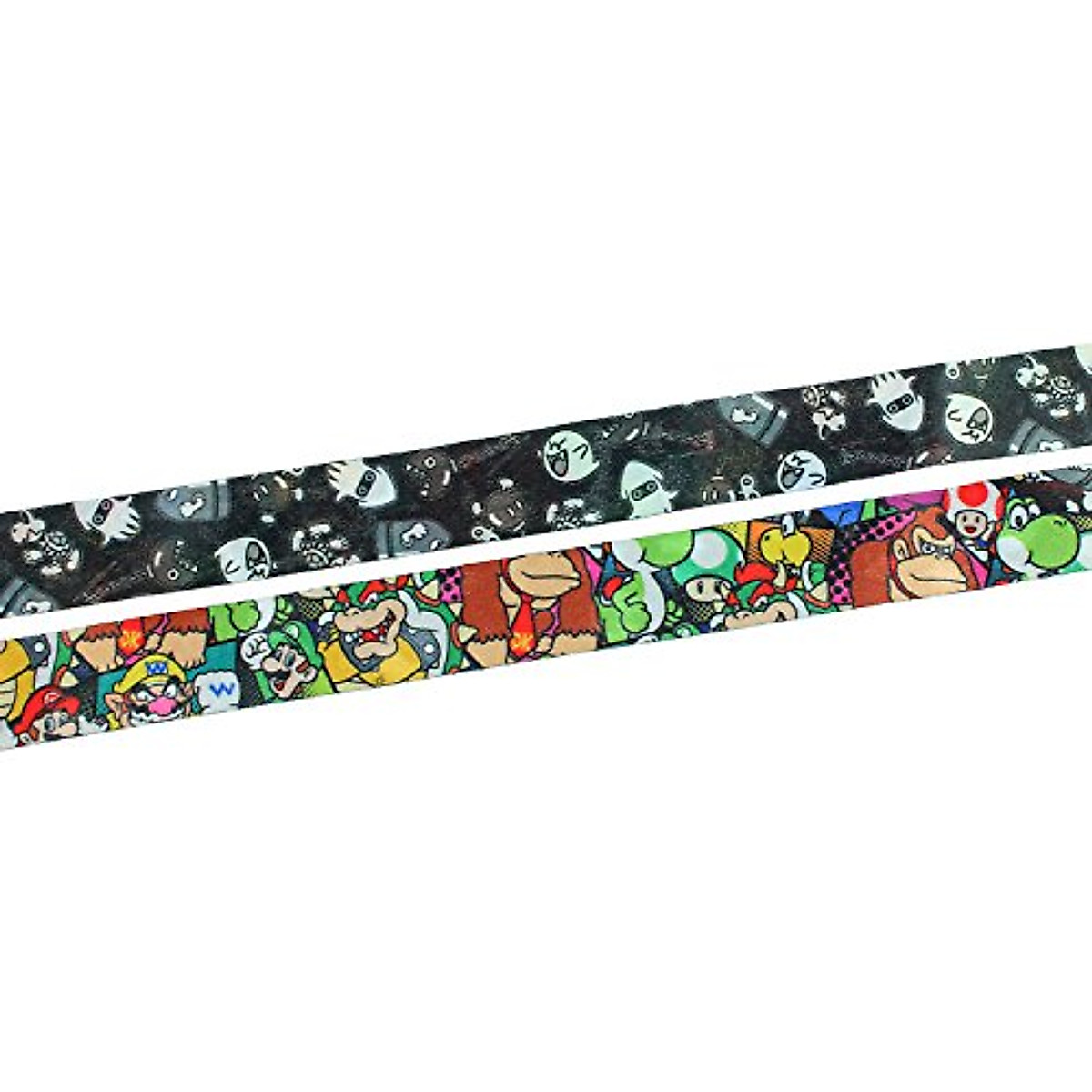 Nintendo Super Mario Characters Reversible Breakaway Keychain Lanyard with ID Holder, Rubber Mario Charm and Sticker