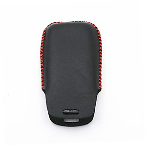 MJKEYAuto Black Leather 4 Buttons Smart Remote Key Fob Cover Chain Case for 2019 2018 2017 Audi A4 allroad A5 A6 A7 A8 Q5 Q7 R8 RS7 S4 S5 S6 S7 S8 SQ5 TT Quattro Sportback