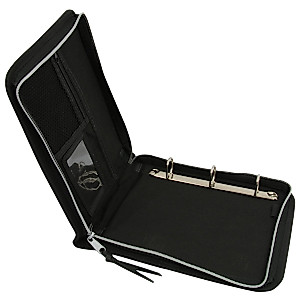 RoadPro 3-Ring Zippered Binder for Loose-Leaf Log Sheets, Black, LB-001BK, 10.5" x 8.5"