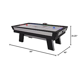 Atomic Top Shelf 7.5’ Air Hockey Table with 120V Motor for Maximum Air Flow, High-Speed PVC Playing Surface for Arcade-Style Play and Multicolor LED Lumen-X Technology to Illuminate Play