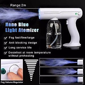 LANHTNG Atomizer Sprayer, Handheld Cordless Rechargeable Nano Atomizer Electric Sprayer Nozzle Adjustable Fogger Steam Gun with 27oz Big Spray Bottle for Home, Office, School or Garden