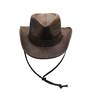 Weathered Outback Outdoorsmen Shapeable Hat, Silver Canyon, Brown, Large