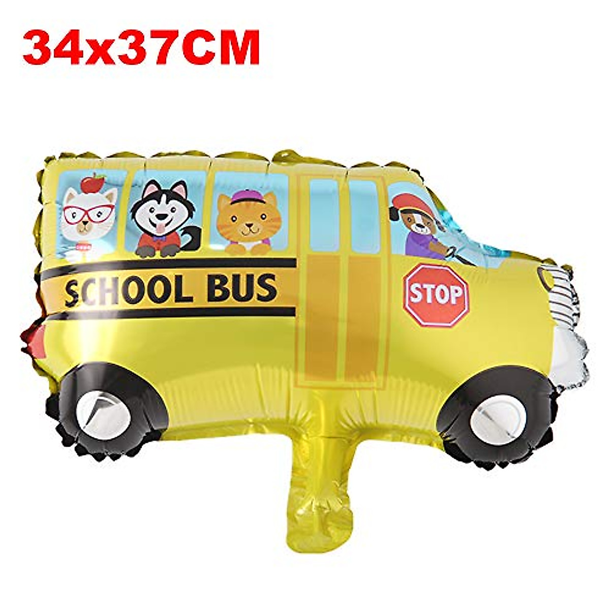 Car Balloons School Bus Fire Truck Train Ambulance Police Foil Balloons Vehicles Balloons for Birthday Party Supplies (Mini school bus)