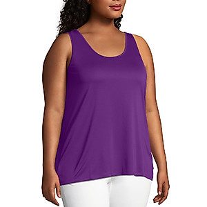 JUST MY SIZE womens Cooldri Performance Scoopneck Tank Top Shirt, Plum Dream, 16 US