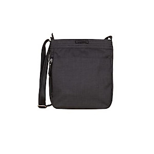 HAIKU Jaunt Eco-Friendly RFID Blocking Crossbody Bags for Women, Travel Purse with Zippered Pockets and Adjustable Strap, Black in Bloom