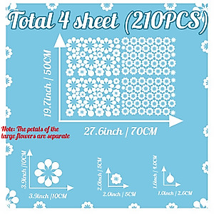 200Pcs Daisy Wall Decals Peel and Stick White Daisy Stickers Flower Wall Stickers Daisy Flower Wallpaper Window Clings Polka Dots Art Murals Wall Decal for Kids Baby Girls Bedroom Living Room Decor