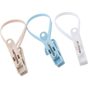 hobbyme 15 PCS Laundry Hooks Clip with Rope, Plastic Clothes Pins, Super Strong Hanger Clips for Clothing Store Home Office & Workshop