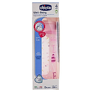 Chicco Baby Bottle Wellbeing Colored Polypropylene and Silicon Model 330ml + 4Mesi