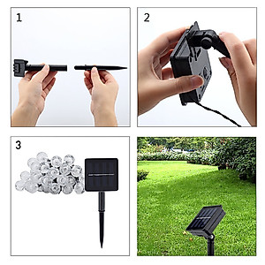 Solar String Lights Outdoor Crystal Ball Waterproof Globe String Lights 31ft 50LED Solar Powered Fairy Lighting for Garden Home Landscape Holiday Decorations (warm white) (warm white)