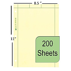 National Computation Pad, 5 x 5 Quad Ruling and Unruled, 8.5" x 11", 200 Sheets (42389), Green