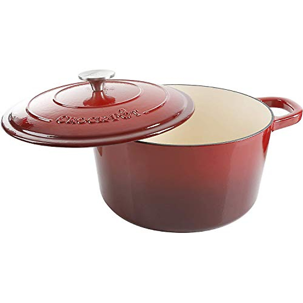 Crock-Pot Artisan Round Enameled Cast Iron Dutch Oven, 7-Quart, Scarlet Red