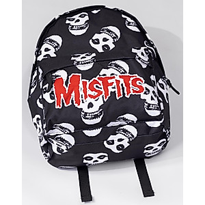 Misfits Backpack Music Skull Logo Black Red Rucksack 16”