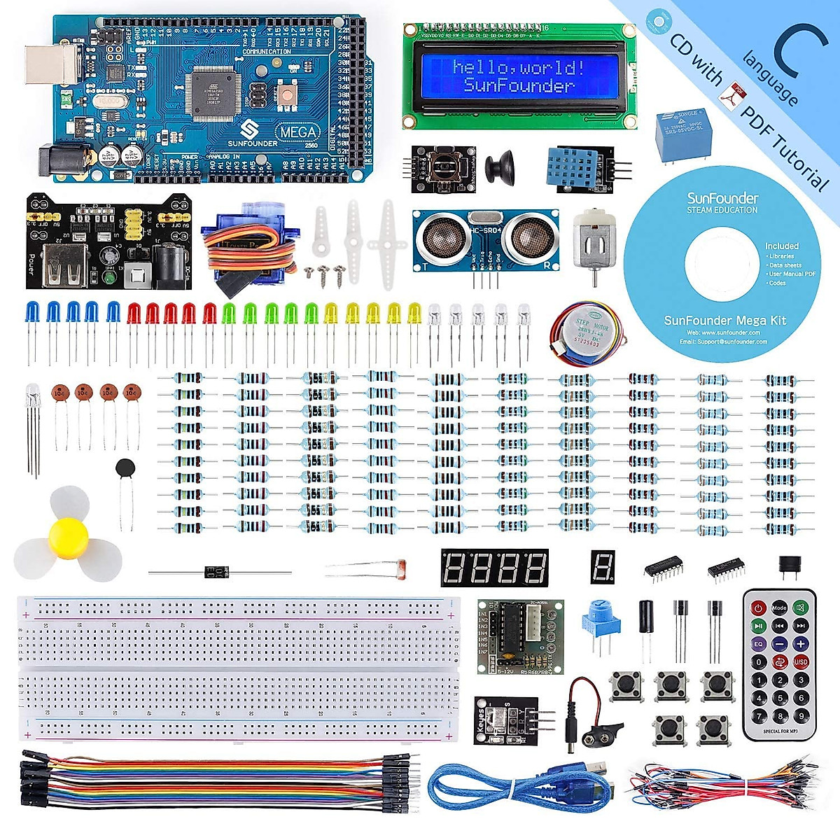 SunFounder 2560 R3 Project Super Starter Kit with 2560 Controller Board and R3 Controller Board