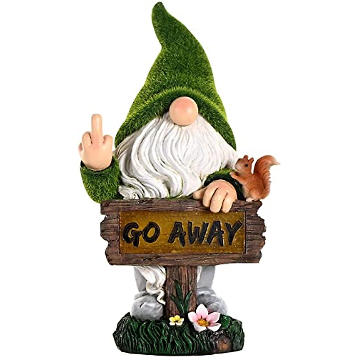 ASAWASA Gnomes Decorations for Yard with Solar LED Light,Large Outdoor Funny Garden Lawn Gnome Decor(Tall 11.8 Inches)