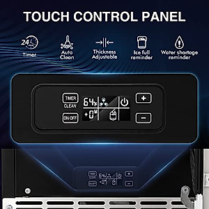 R.W.FLAME Under Counter Ice Maker, 80Lbs Daily Built-in Ice Maker Machine, Reversible Door, Auto Clean, 24H Timer, Commercial Ice Maker for Home & Coffee Shop, Silver