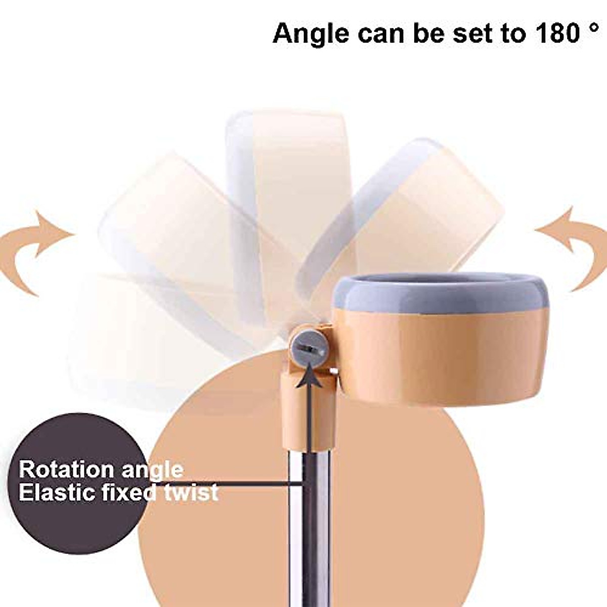 Bibabala Hands Free Hair Dryer Stand,180 Degrees Rotation Lazy Hair Dryer Holder with Non Slip Base, Suitable for Bathroom, Vanity, Makeup Room Countertop(Creamy White)