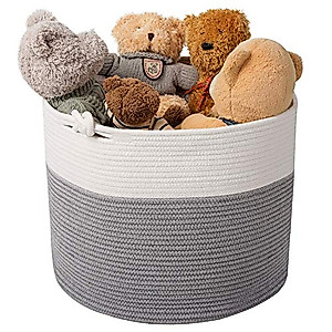 Goodpick Large Grey Cotton Rope Basket (Set of 2)
