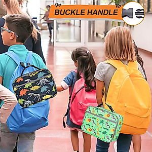 HOMESPON Kids Lunch Box Insulated Prints Lunch Bag Water-Resistant Cooler Bags Back to School Thermal Meal Tote Zippered Pockets Ideal for Children