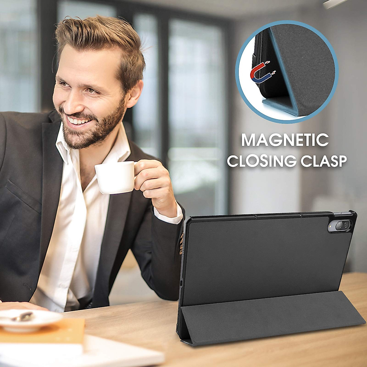 ProCase for Lenovo Tab P11 Pro Case 11.5 inch 2020 (TB-J706F / TB-J706L), Slim Lightweight Smart Cover Tri-fold Stand Folio Hard Shell Case for Lenovo Tab P11 Pro 11.5" Tablet 2020 Release –Black