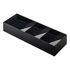Yamazaki Home Expandable Cutlery Kitchen Angled Utensils Storage Silverware Organizer Compact Drawer Insert Tray | Plastic, One Size, White