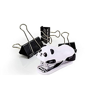 1 Pack Mini Panda Desktop Stapler for 10 Sheets Capacity with 1000 Pcs No.10 Staples for Paper Clips Staplers for Desk for Friends and Children(Panda)