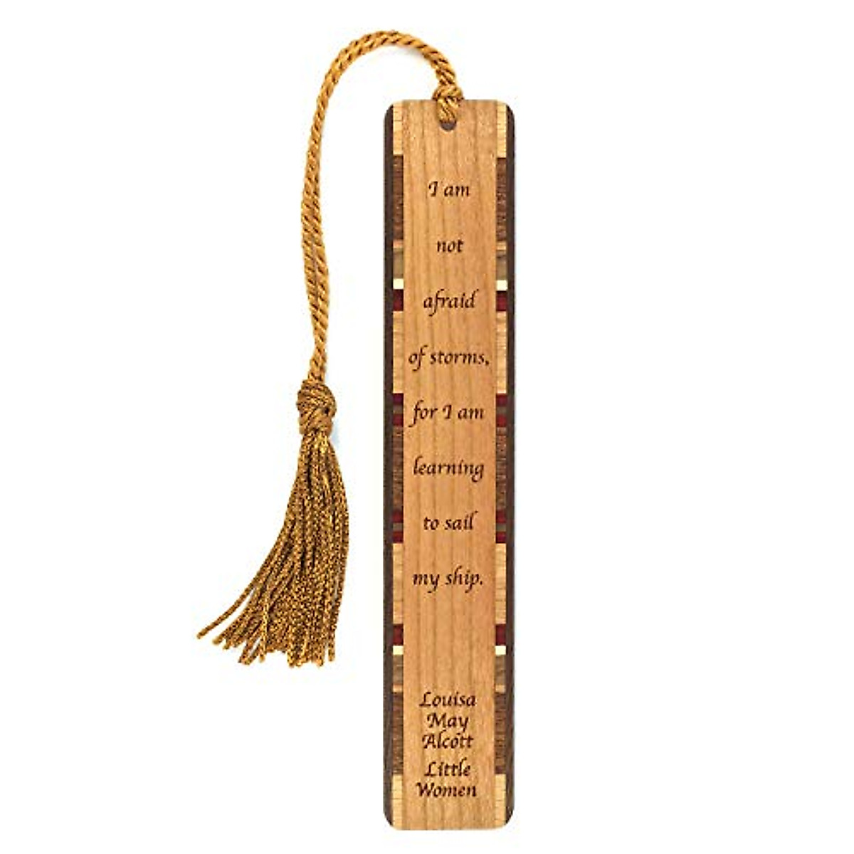 Louisa May Alcott Inspirational Little Women Quote, Engraved Wooden Bookmark - Also Available with Personalization - Made in USA