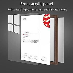 BADETI A3 Picture Frame 11.7 x 16.5 inches Poster Frame No Hole Punch Wall Mounted Frame Wood Frame High Definition UV Acrylic Photo Frame For Prints Documents Home Living Gallery Decoration