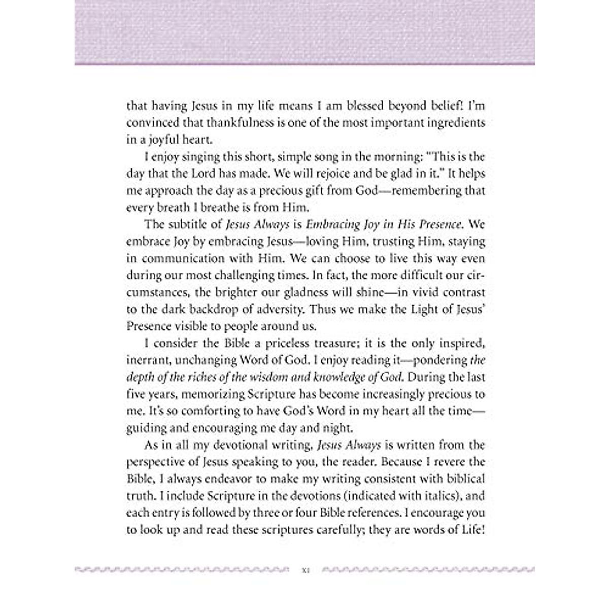 Jesus Always, Large Text Cloth Botanical Cover, with Full Scriptures: Embracing Joy in His Presence (A 365-Day Devotional)