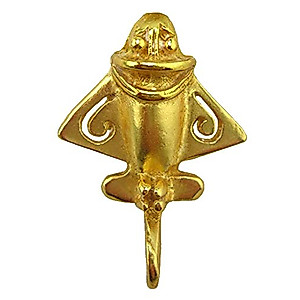 Across The Puddle, Ancient Golden Jet-3 Lapel Pin | 24k GP Golden Flyer | Pre-Columbian Quimbaya Pin Airplane Jet | Ancient Aircraft | Ancient Astronauts | Original Golden Jets Collection
