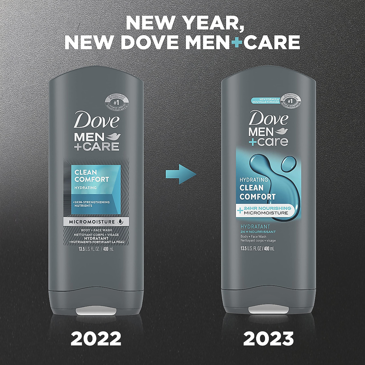 Dove Men+Care Body Wash and Face Wash Clean Comfort 13.5 oz for Dry Skin Effectively Washes Away Bacteria While Nourishing Your Skin