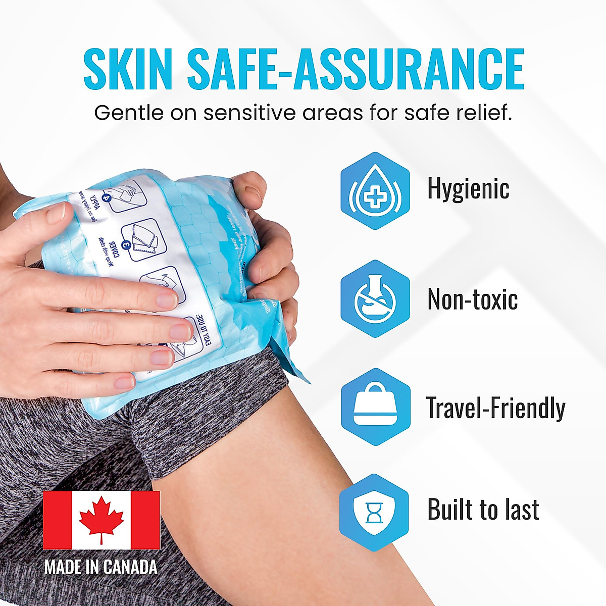 ICEWRAPS 4x7 Instant Cold Pack - Bulk Box of 50 | Cold Compress Instant Ice Pack for Emergency | Disposable Ice Packs for Injuries | Instant Breakable Ice Packs for First Aid and Sports