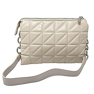 DAVID JONES Paris 2022 Women Fashion Quilted Single Shoulder Small Bag (Ivory)