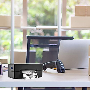 Logia Thermal 300 DPI Label Printer | High-Speed 4x6 & Barcode Printer for Shipping & Postage Labels | Commercial Grade Compatible w/Amazon, eBay, Etsy, Stamps.com etc. - Fanfold and Roll Label Holder