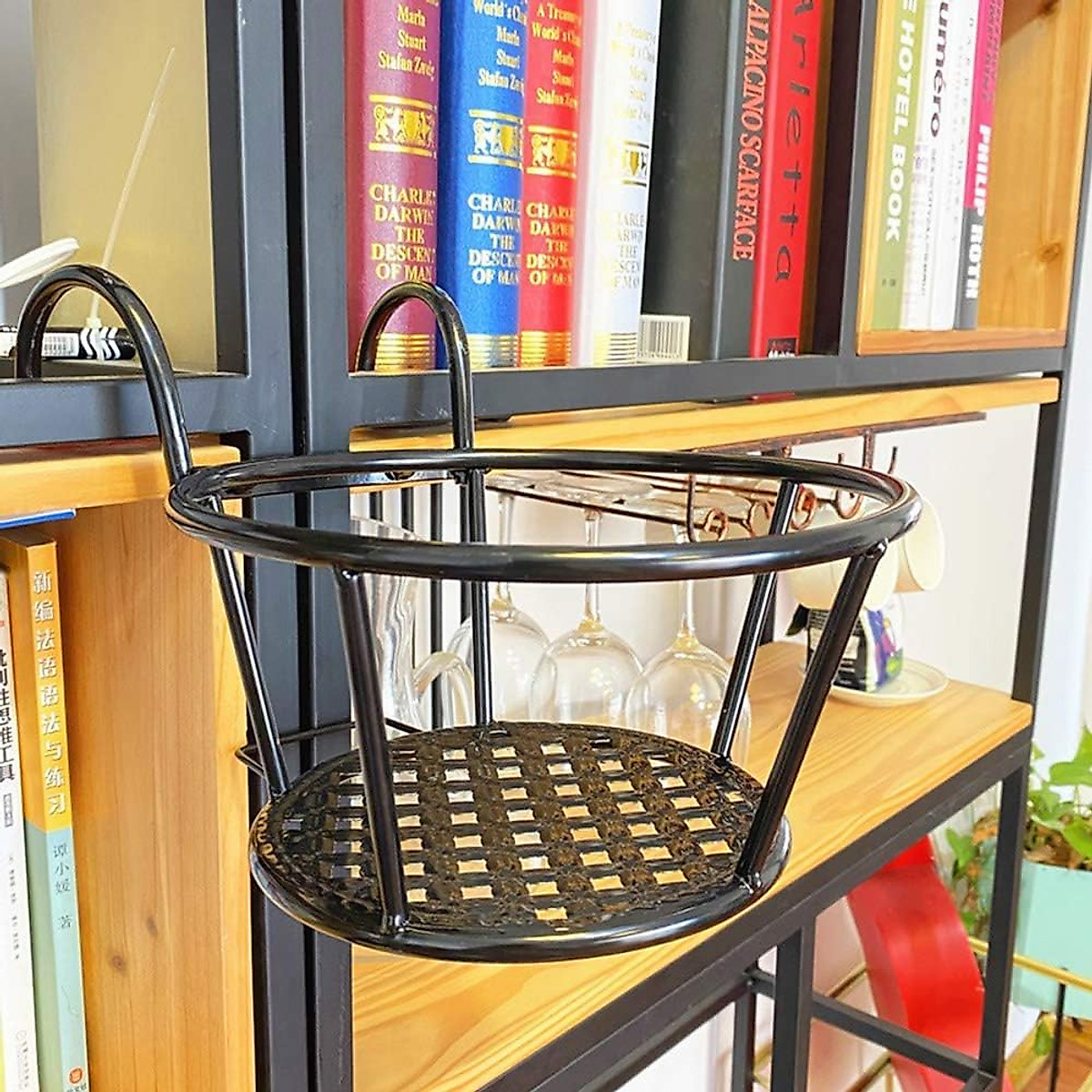 VIXPET Removable Balcony Rail Flower Pot Holder Railing Potted Plant Rack Hanging Flower Pot Shelf Stand-Black