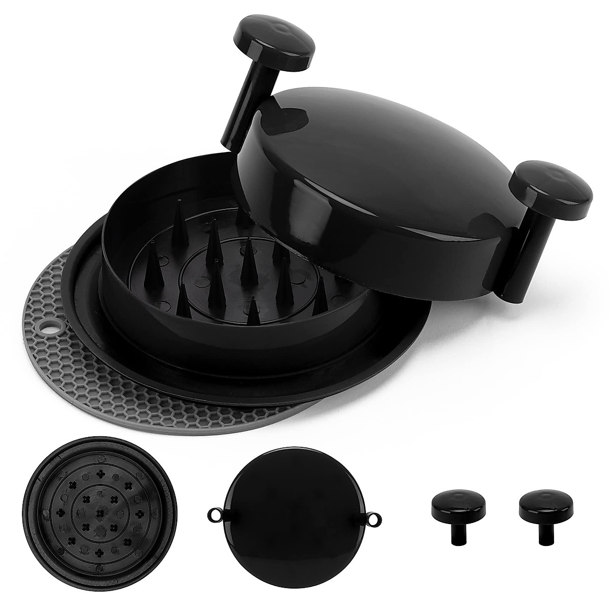 Chicken Shredder Shred Machine Meat Shredder Meat Shredding Tool with Handles and Non-Skid Base Mat Suitable for Pulled Pork Red Beef Chicken Alternative to Bear Claws 1pc 8inch Black