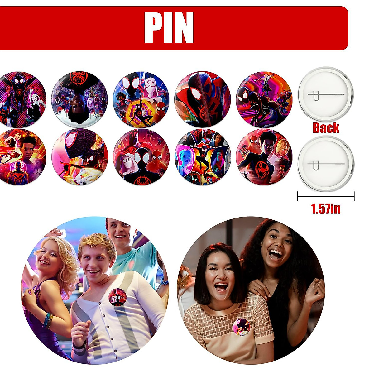 desmilo 80 Pcs Movie Party Favors, Movie Birthday Party Favors Include 10 Keychains, 10 Movie Bracelet, 10 Badge, and 50 Stickers for Movie Birthday Party Decorations