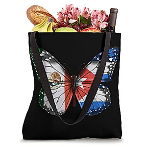 Mexican Cuban Flag Butterfly Tote Bag