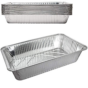 Durable Disposable Aluminum Foil Steam Roaster Baking Pans, Deep, Heavy Duty Baking Roasting Broiling 20 x 13 x 3 inches Thanksgiving Turkey Dinner (15)